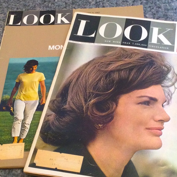 LOOK | Accents | Set Of Two Look Magazines 96s Featuring Jackie Kennedy ...